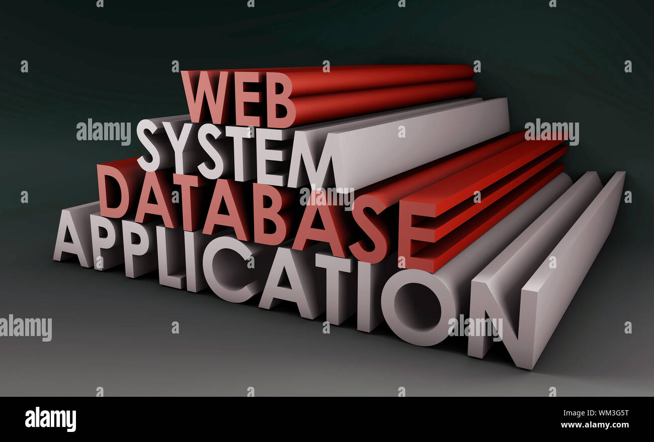 Web Application Database System in 3d Background Stock Photo - Alamy