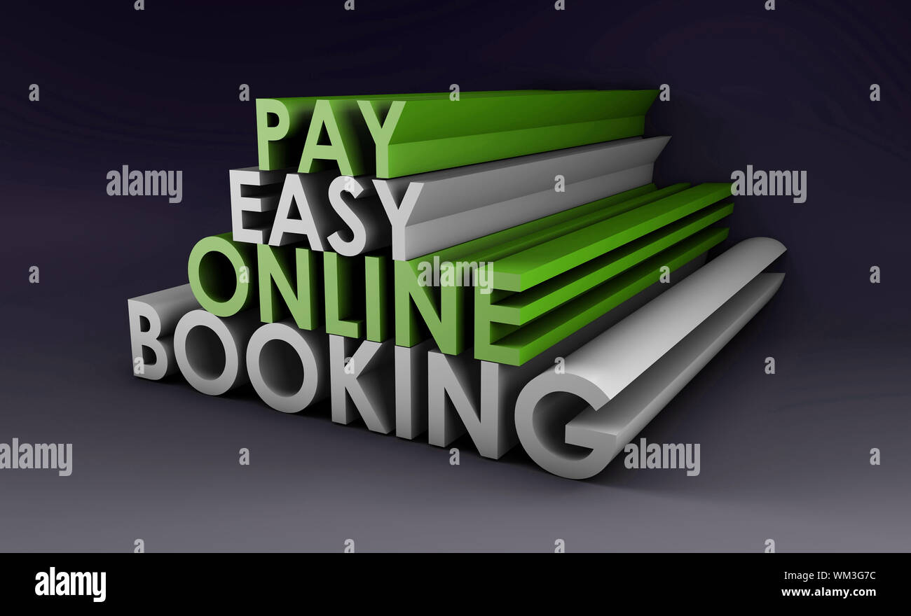 Online Booking System in a 3d Illustration Stock Photo - Alamy