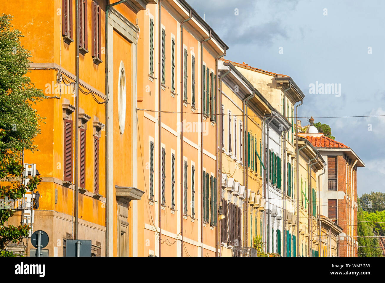 An image of a row of houses in Pisa Italy Stock Photo - Alamy