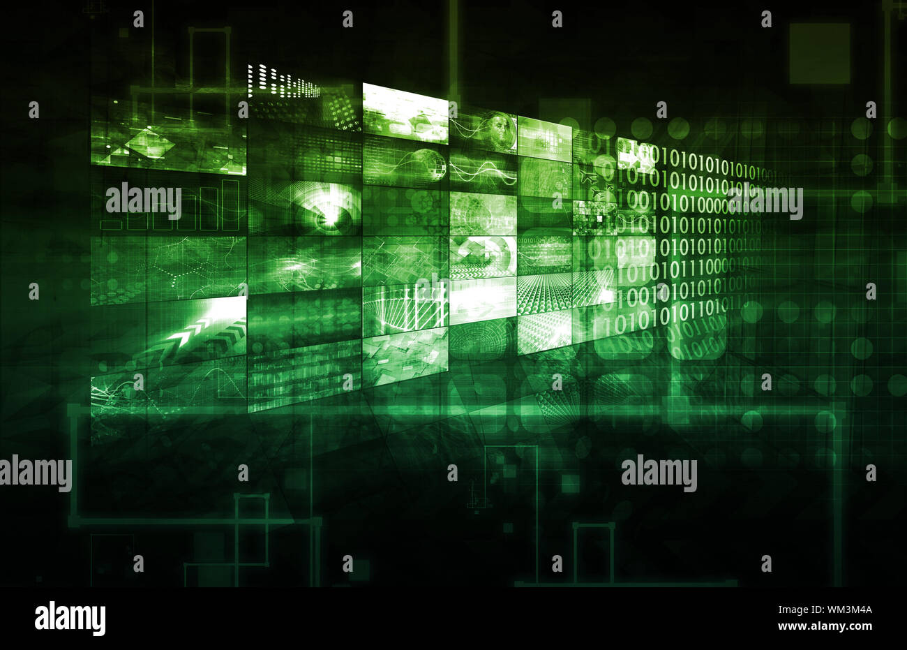 Digital Entertainment and Streaming Broadcast Technology Art Stock ...