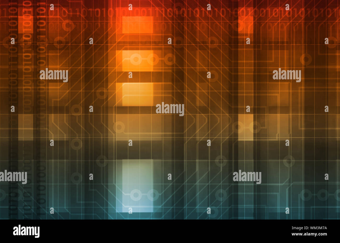 Energy Grid with Moving Electricity or Data Stock Photo - Alamy