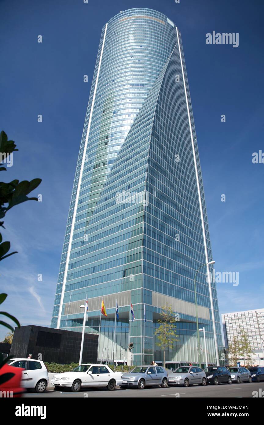 building skyscrapers at madrid city in spain Stock Photo - Alamy