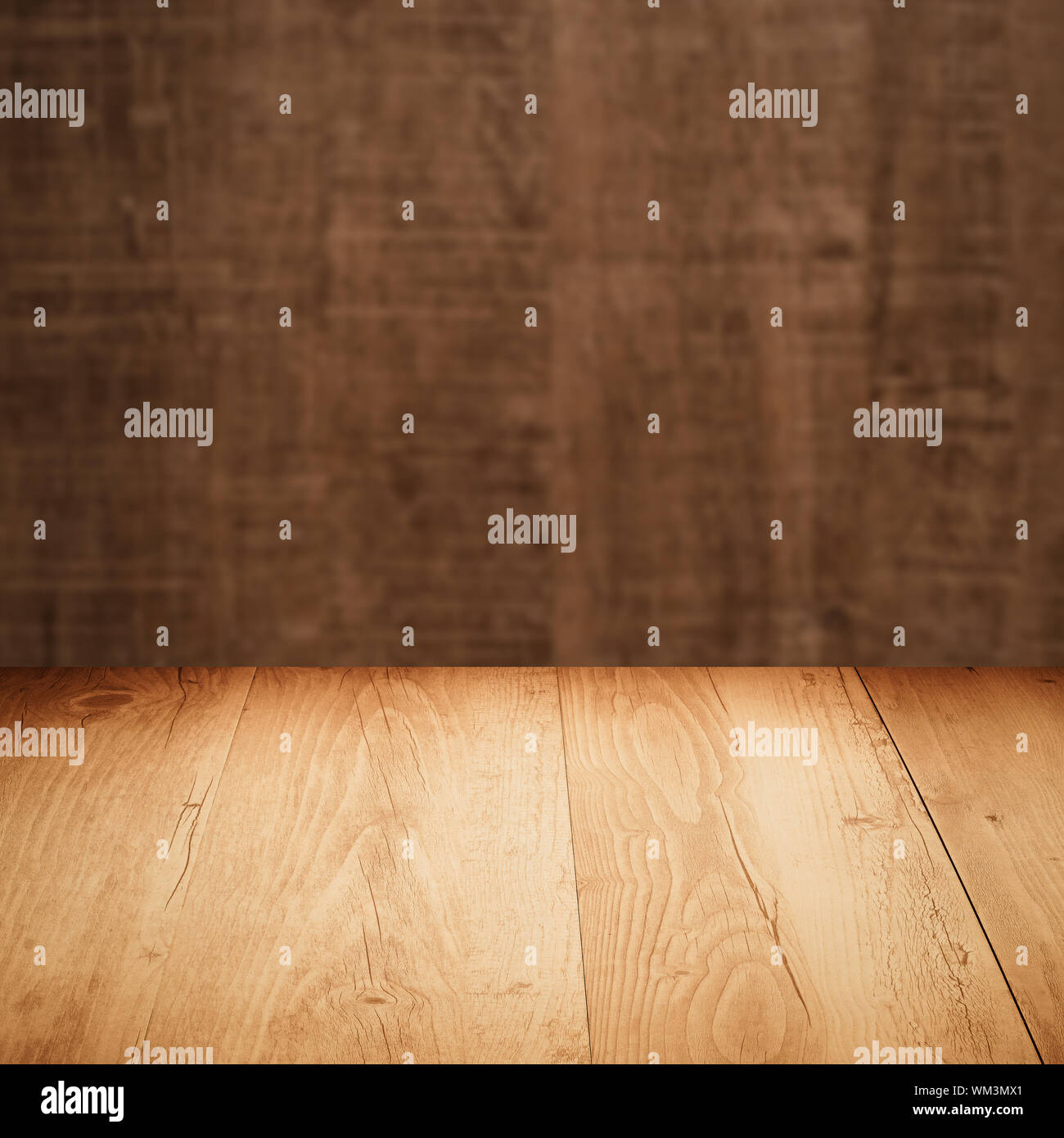 Wood background - table with wooden wall Stock Photo - Alamy