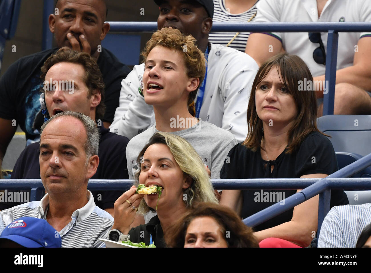 Flushing NY, USA. 04th Sep, 2019. Emily Mortimer is seen watching Gael ...