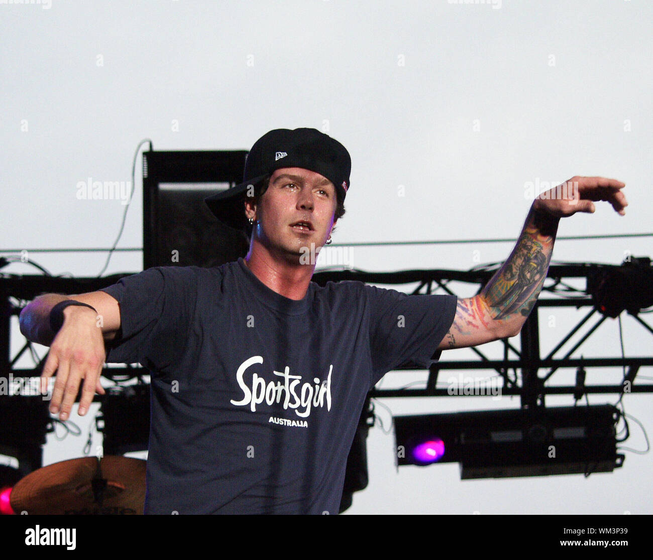 JULY 12: Scott Russo of Unwritten Law performs during the 99X Downtown ...