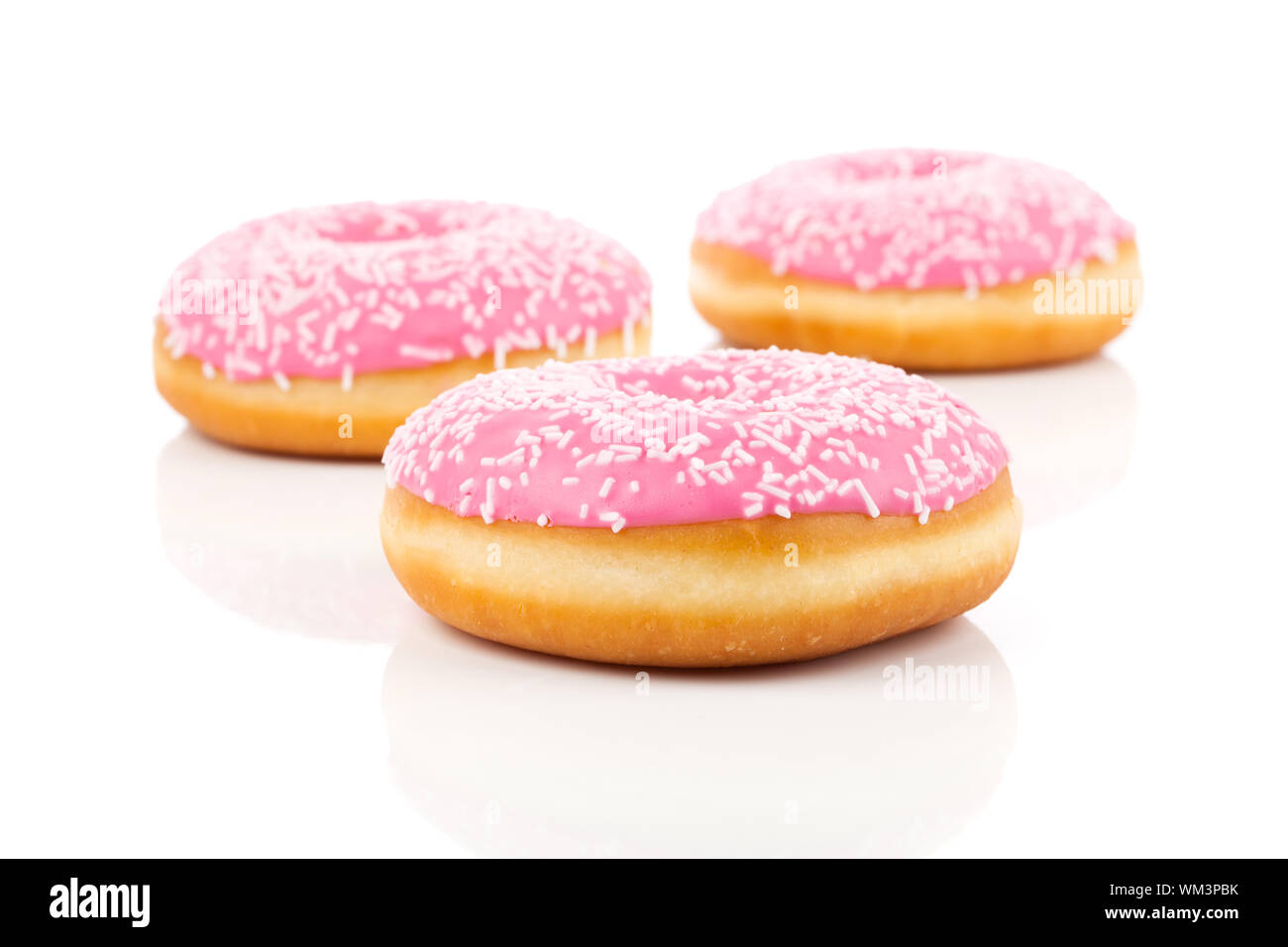 Pink Donut Isolated On White Background Stock Photo - Alamy