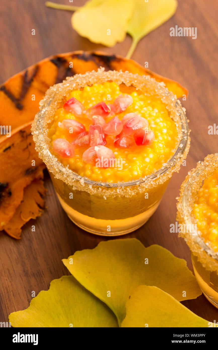 pumpkin pudding with tapioca pearls Stock Photo - Alamy