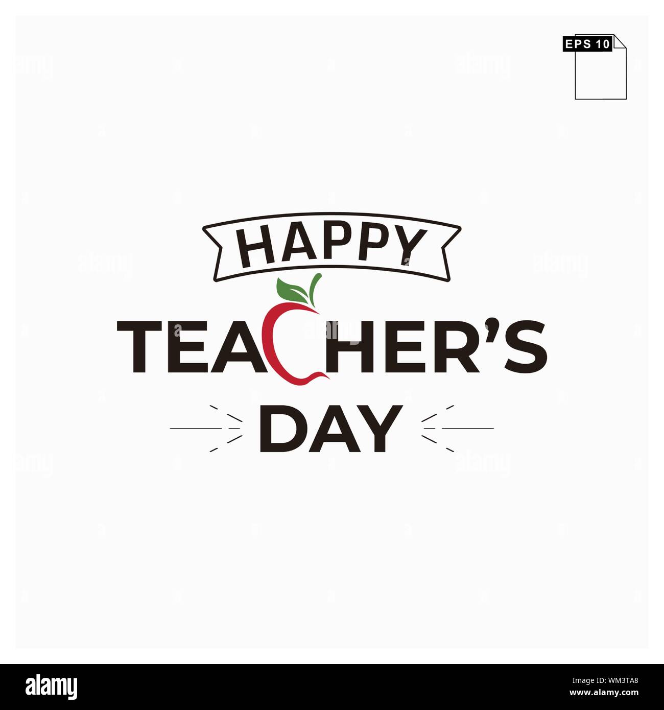 art font greeting happy teacher day moment october Stock Vector Image ...