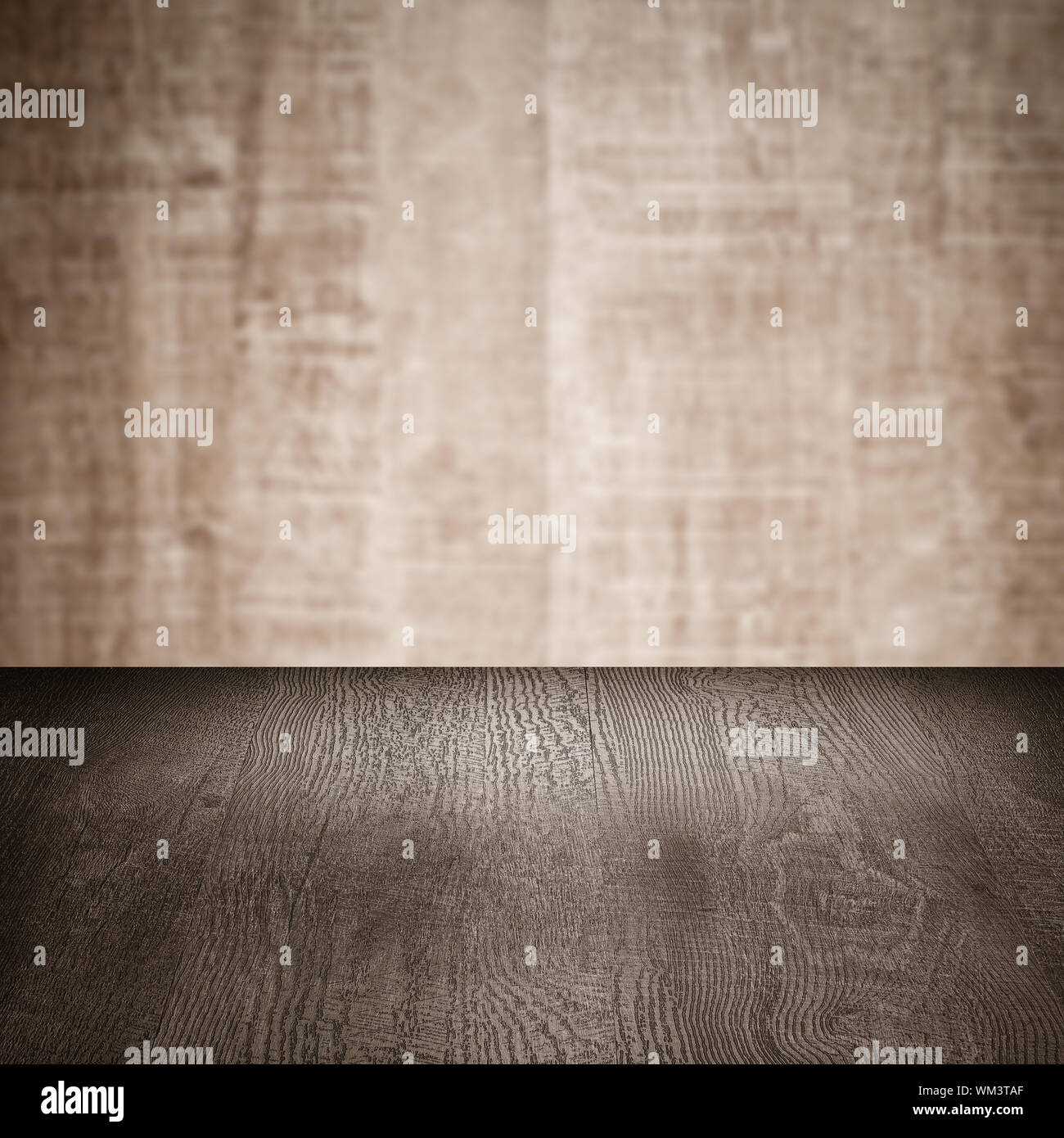 Wood background - table with wooden wall Stock Photo - Alamy