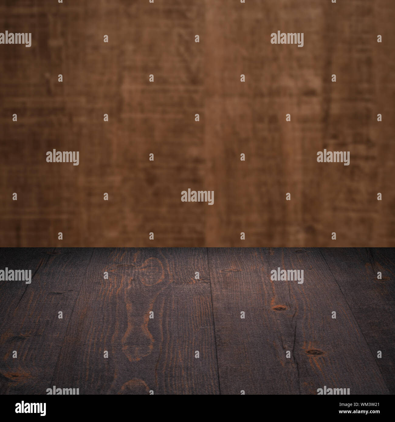 Wood background - table with wooden wall Stock Photo - Alamy