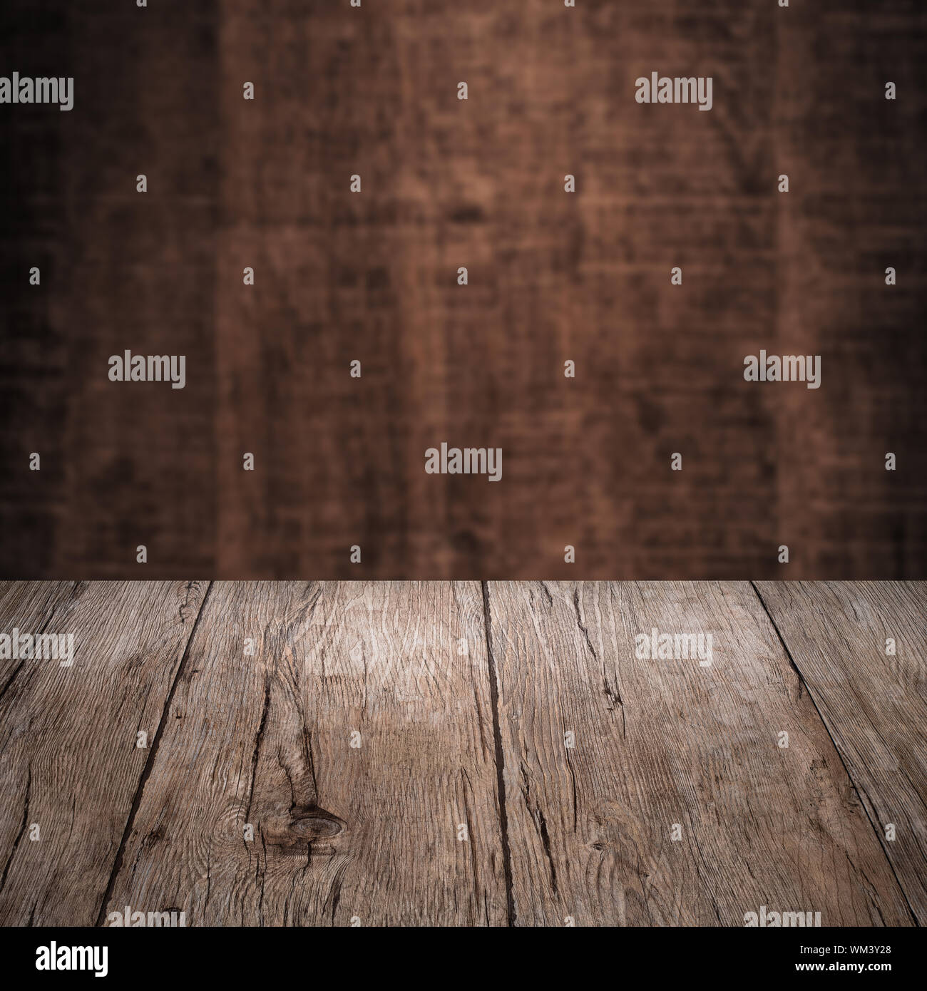 Wood background - table with wooden wall Stock Photo - Alamy