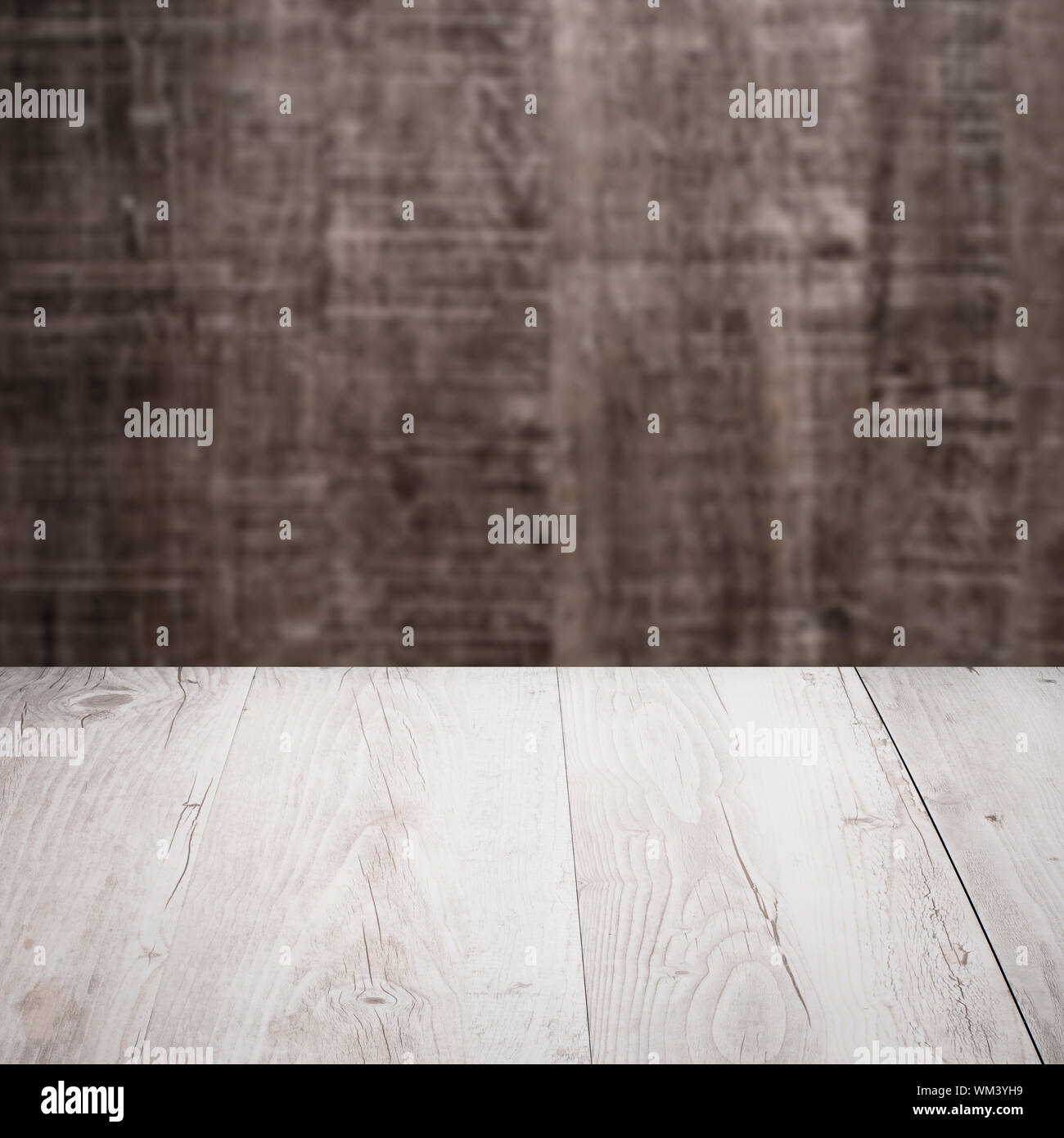 Wood background - table with wooden wall Stock Photo - Alamy