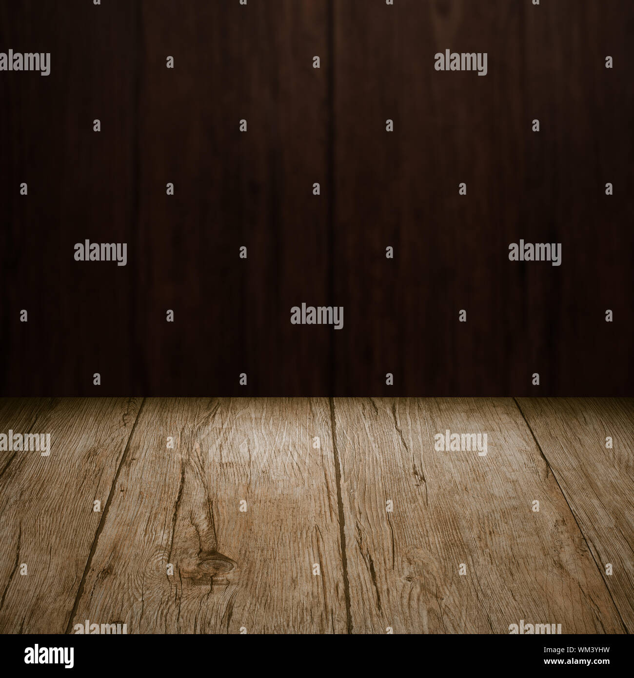 Wood background - table with wooden wall Stock Photo - Alamy