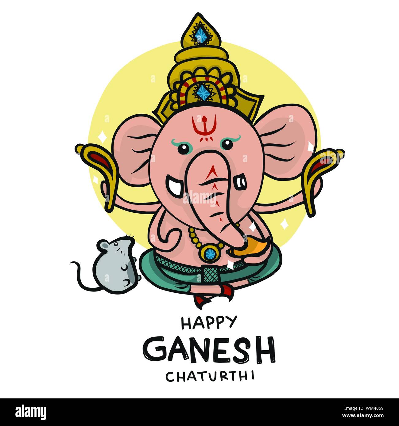 Ganesh cartoon vector illustration Stock Vector Image & Art - Alamy