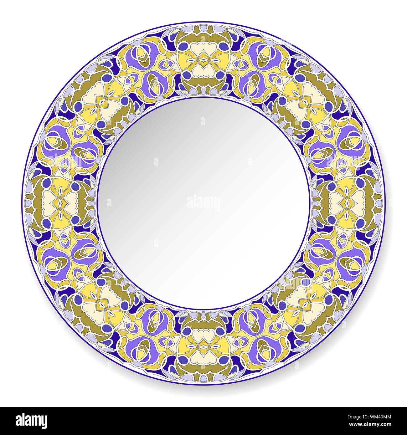 White plate russian ornament Stock Vector Images - Alamy