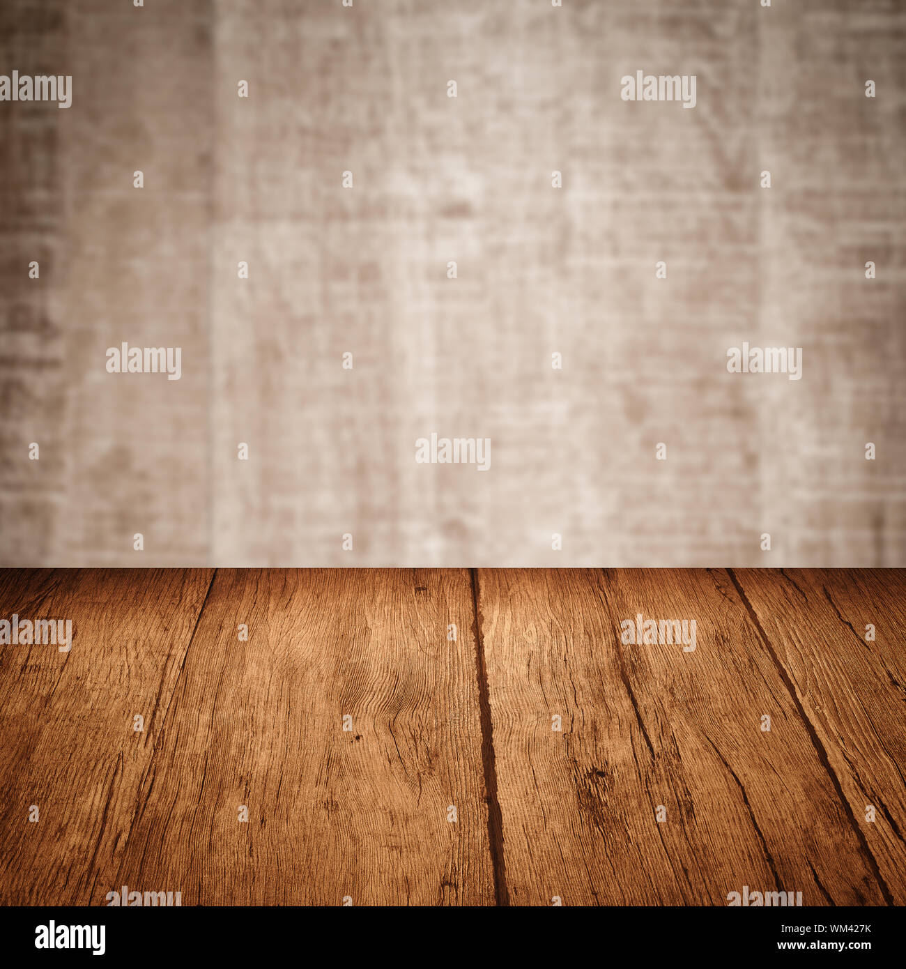 Wood background - table with wooden wall Stock Photo - Alamy
