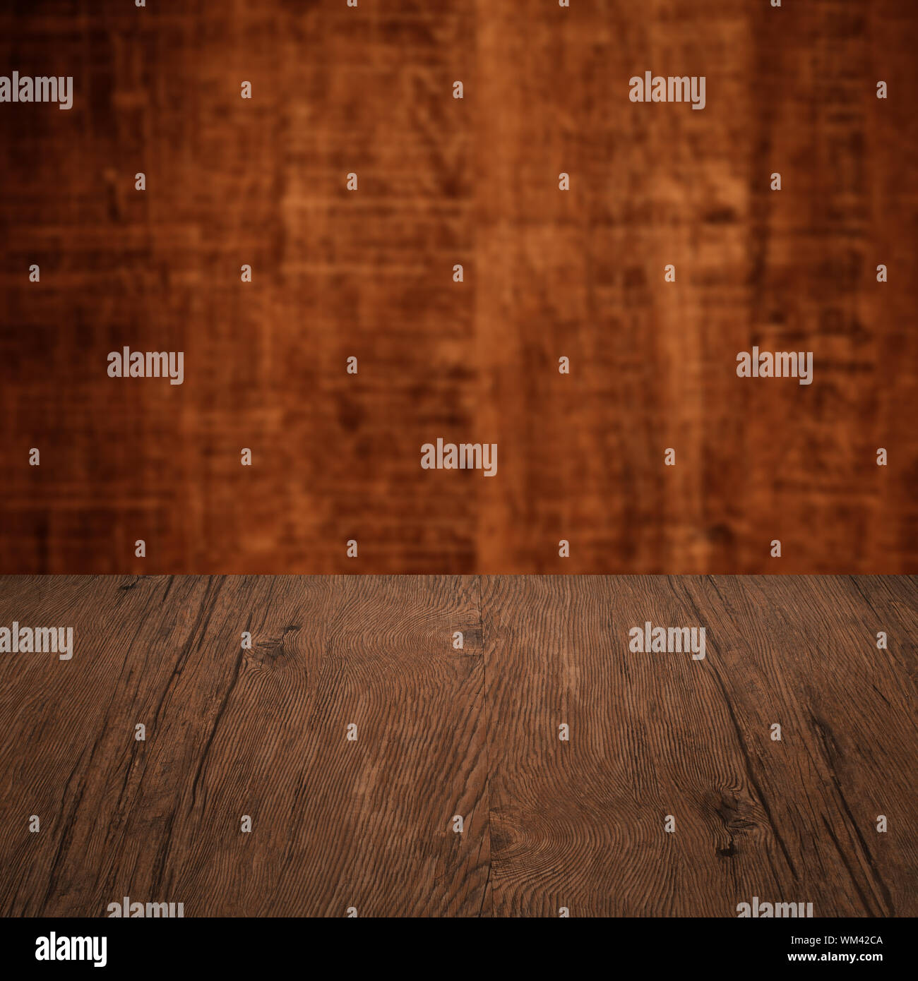 Wood background - table with wooden wall Stock Photo - Alamy