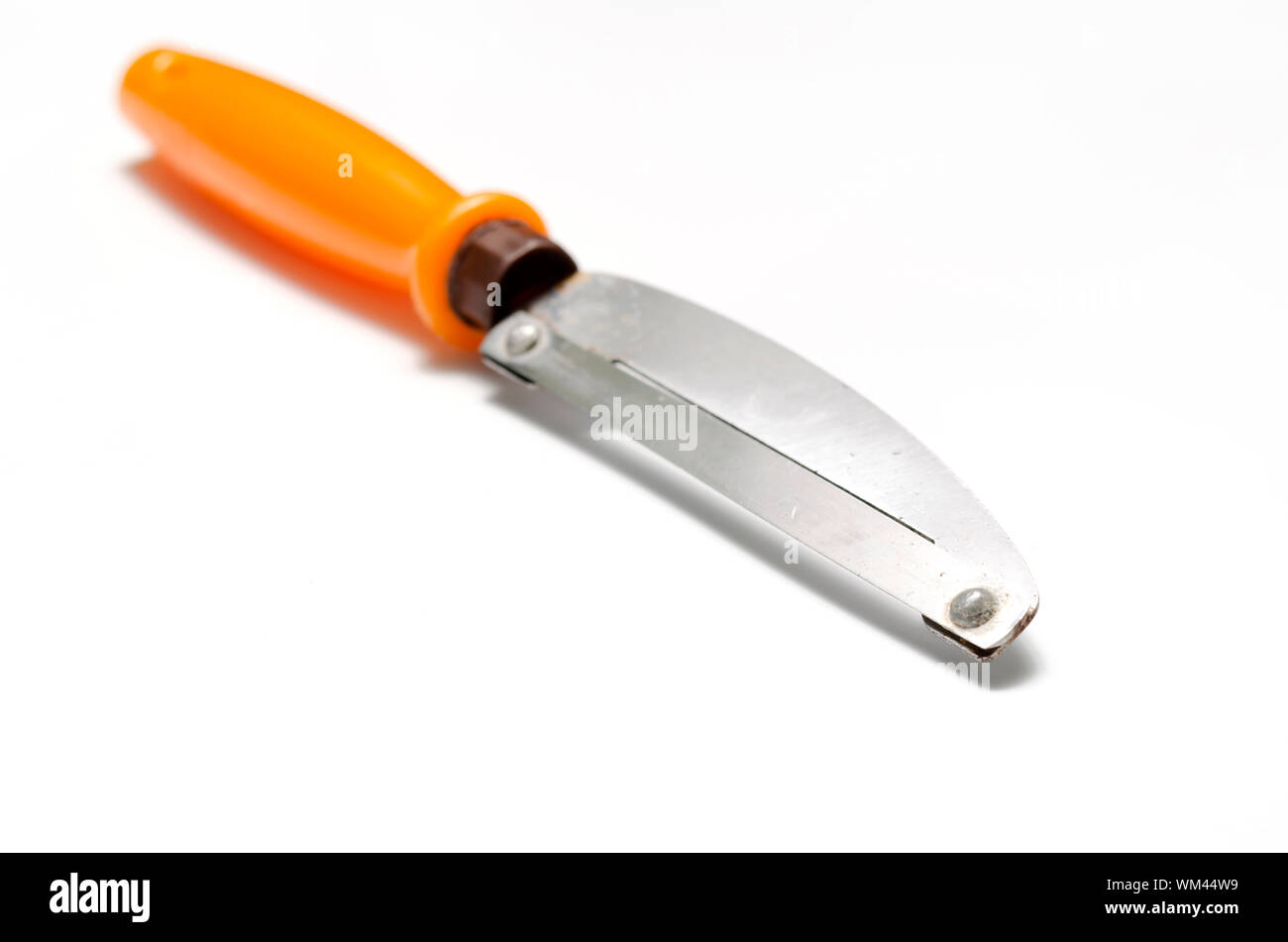 used two sharp knife on a white background Stock Photo - Alamy