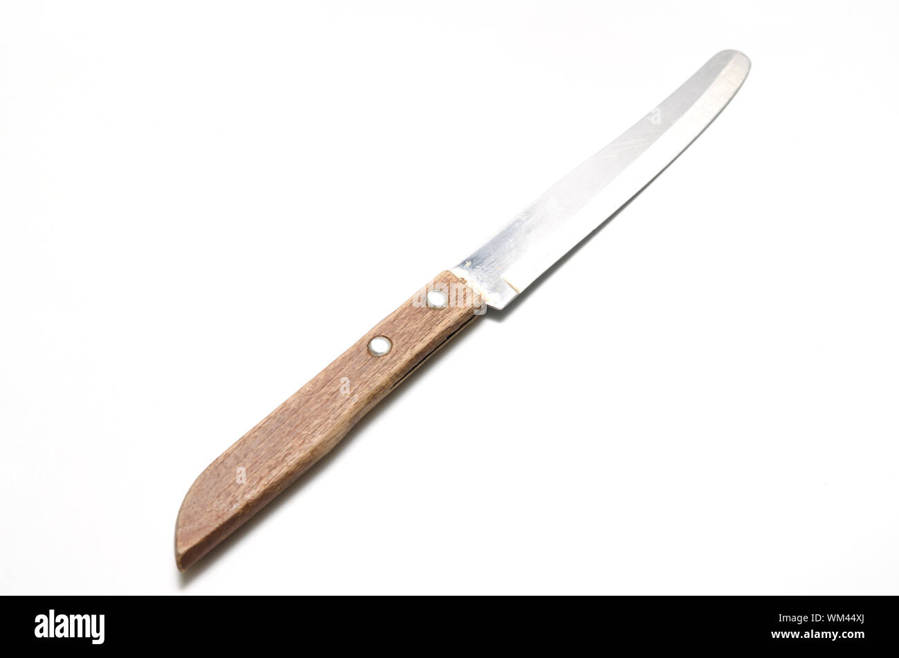 old used knife on a white background Stock Photo - Alamy