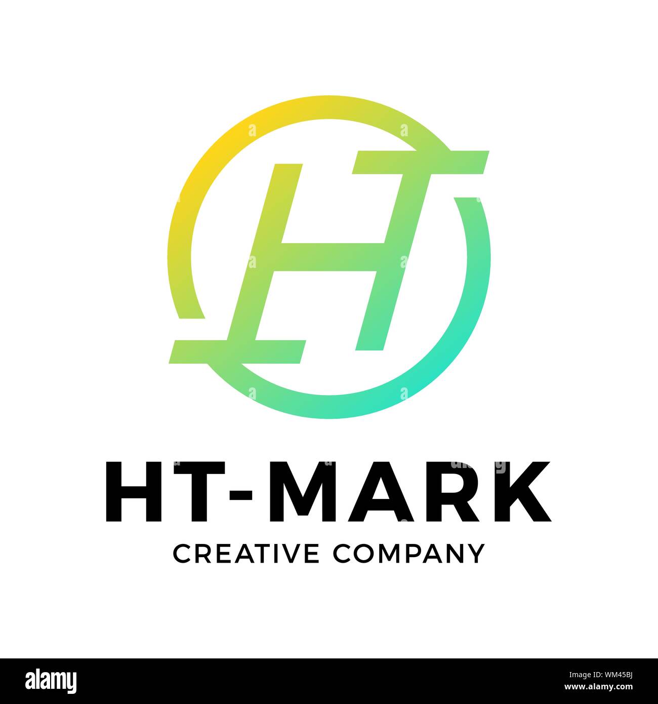 geometric circle ht th company logo letters design concept Stock Vector ...