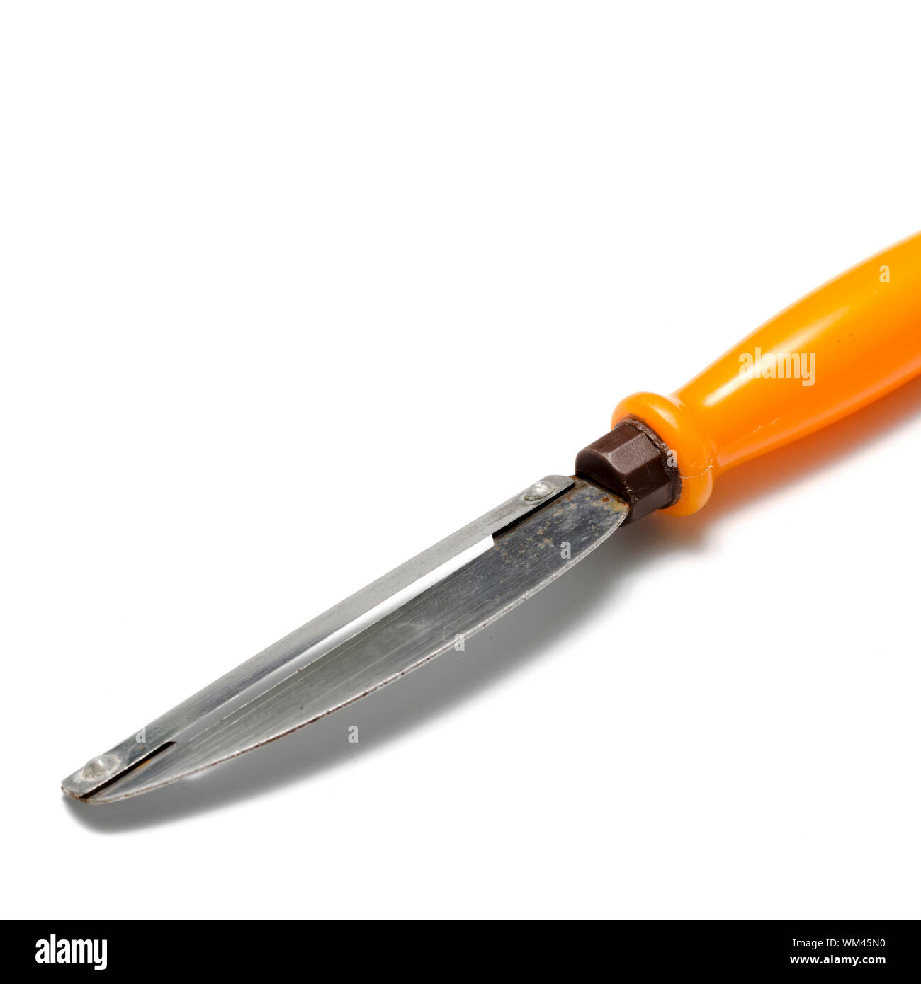 used two sharp knife on a white background Stock Photo - Alamy