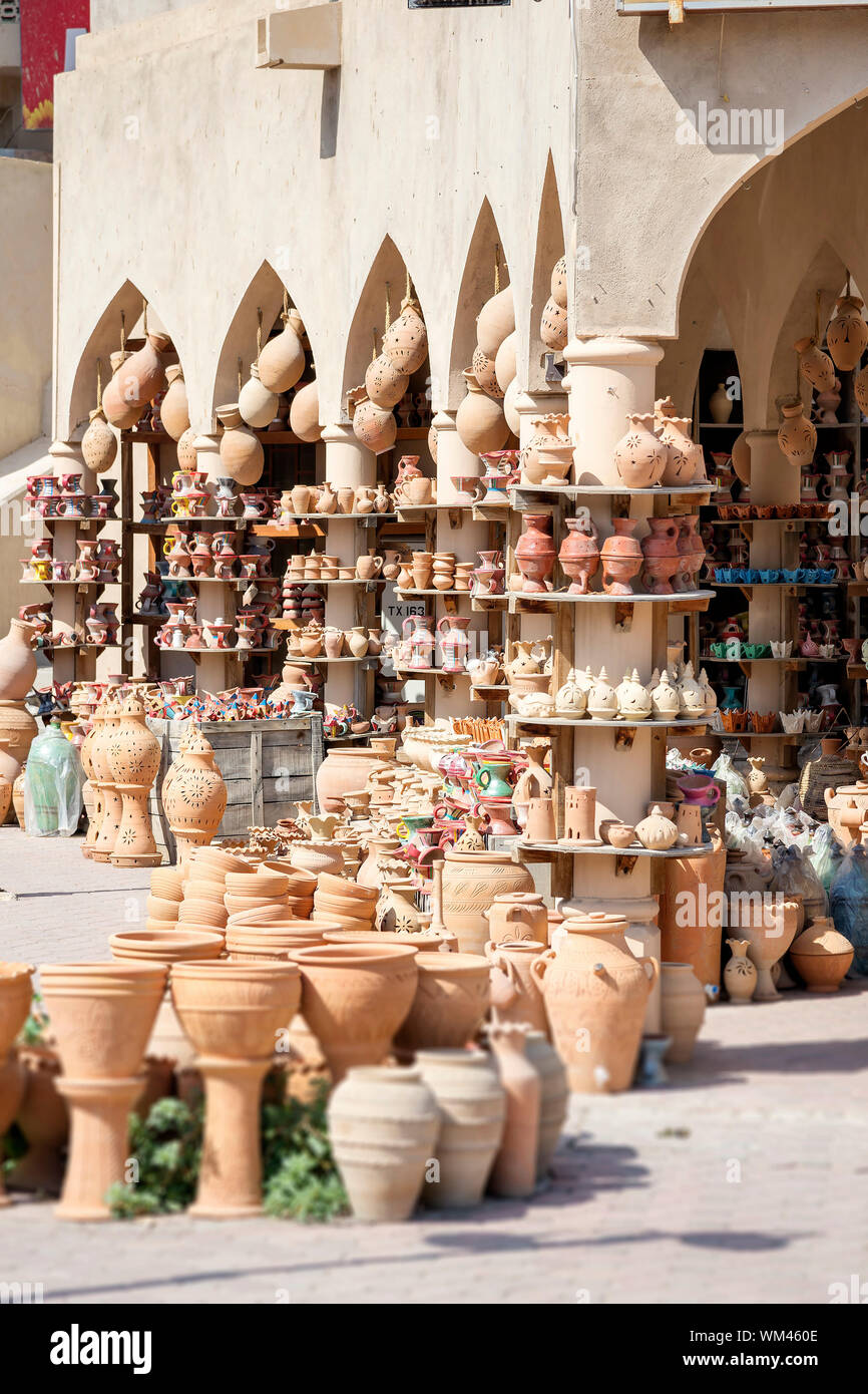 Pottery on the market of Nizwa, Oman Stock Photo - Alamy