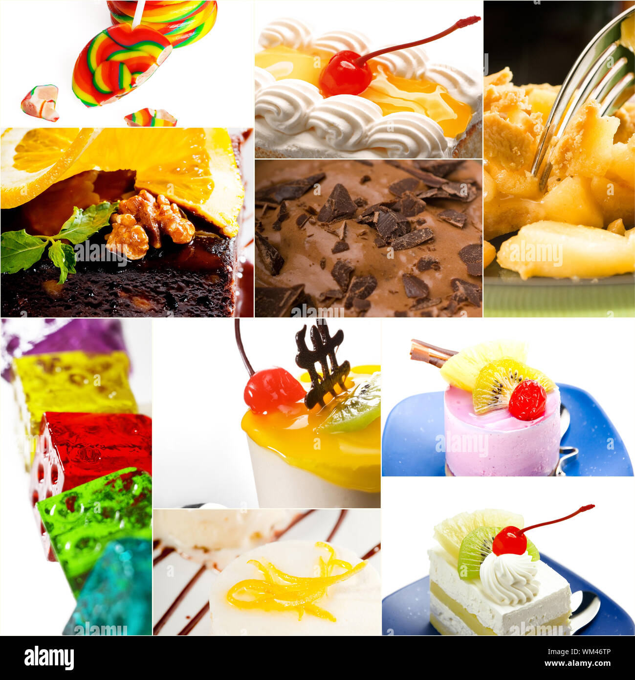 dessert cake and sweets collection collage Stock Photo - Alamy
