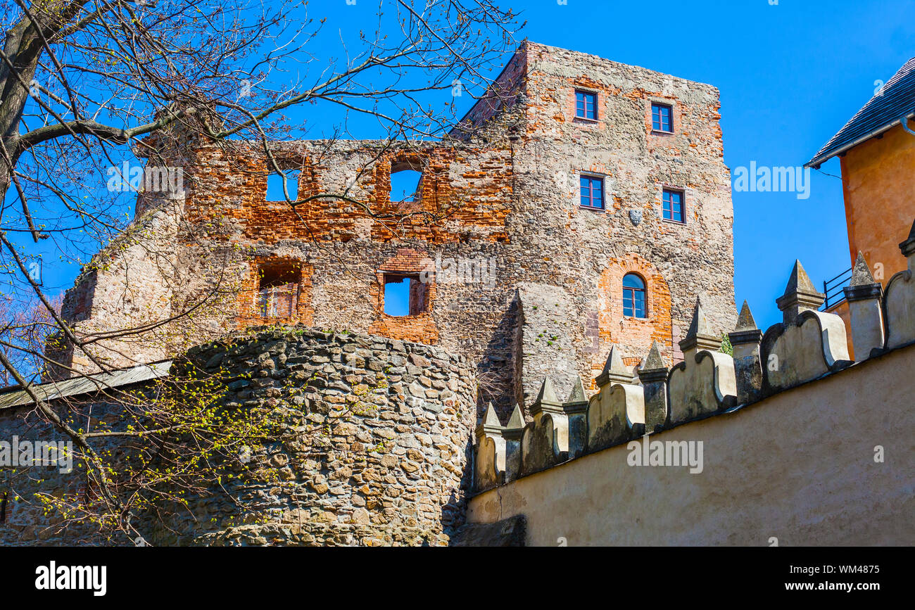 Remaining buildings of Grodno Castle with a fragment of castle wall ...