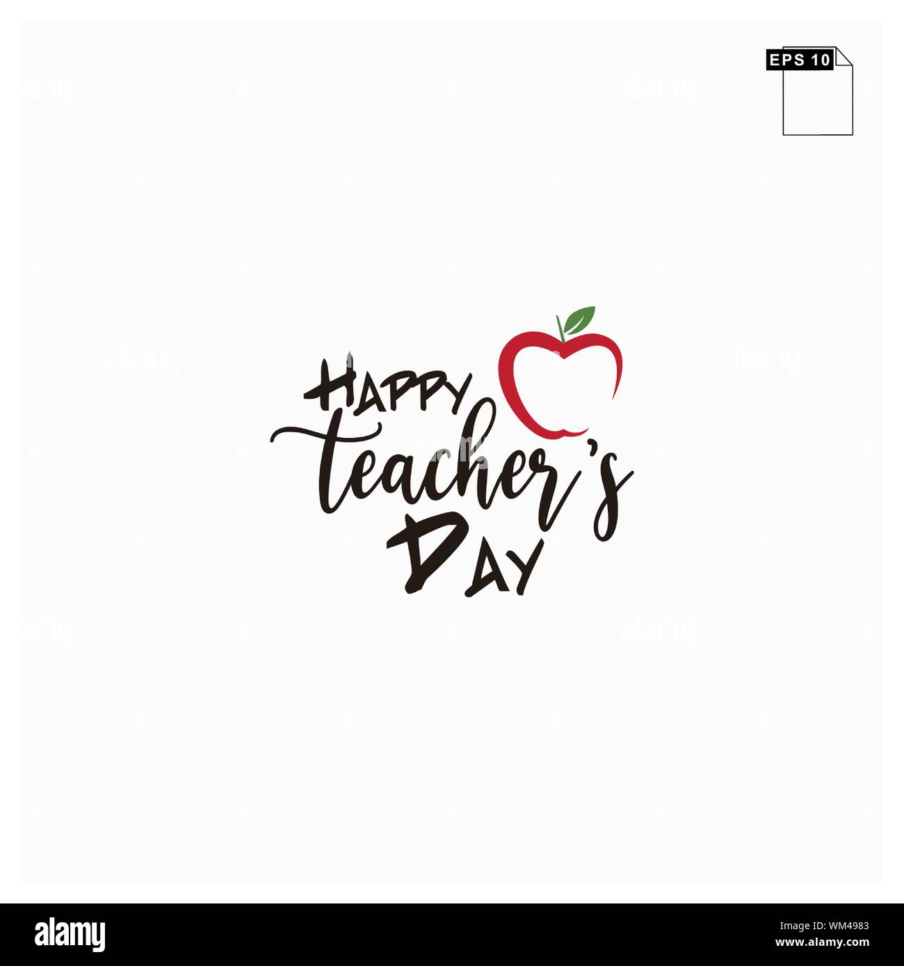 art font greeting happy teacher day moment october Stock Vector Image ...