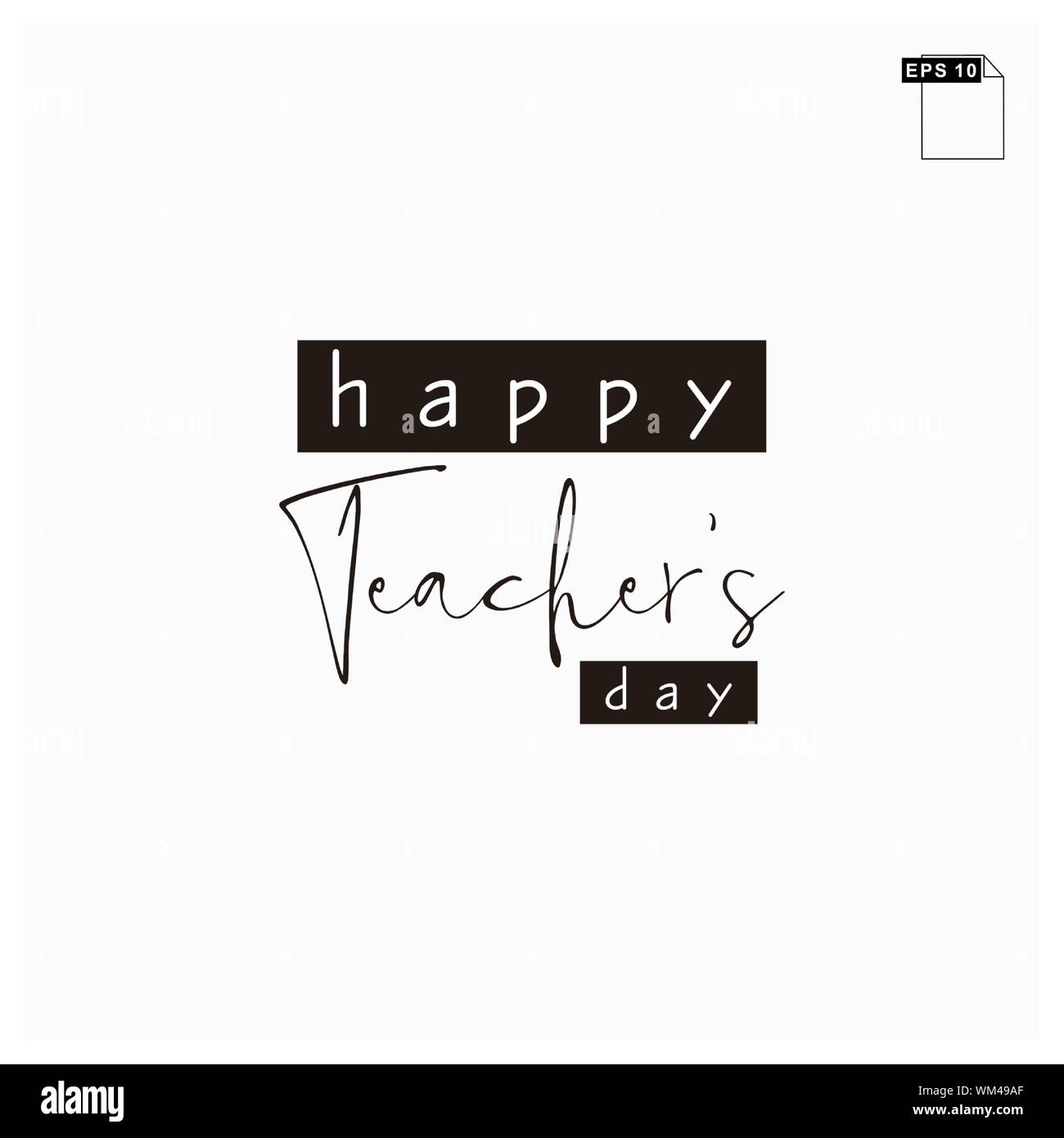 art font greeting happy teacher day moment october Stock Vector Image ...
