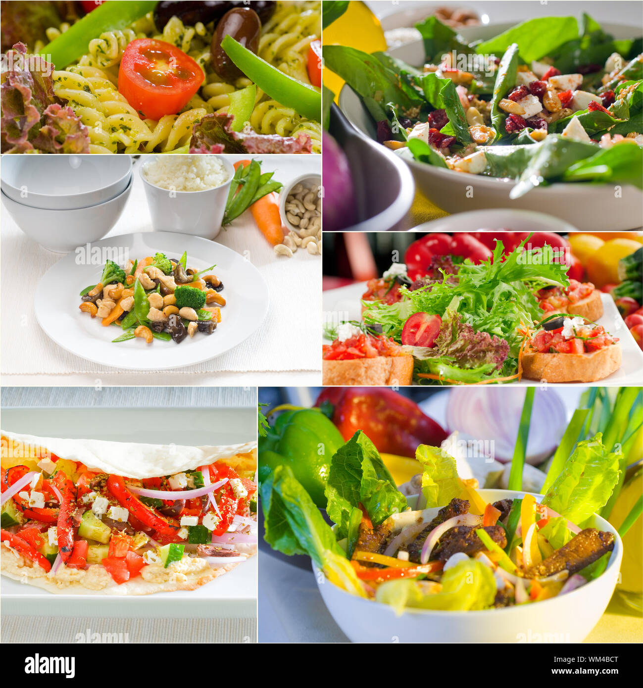 salad collage composition nested on frame Stock Photo - Alamy