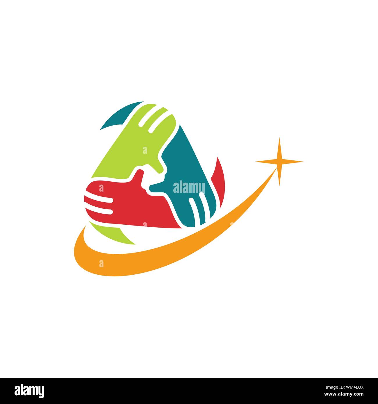 Commitment Teamwork Together Business Logo Illustration Vector Stock ...