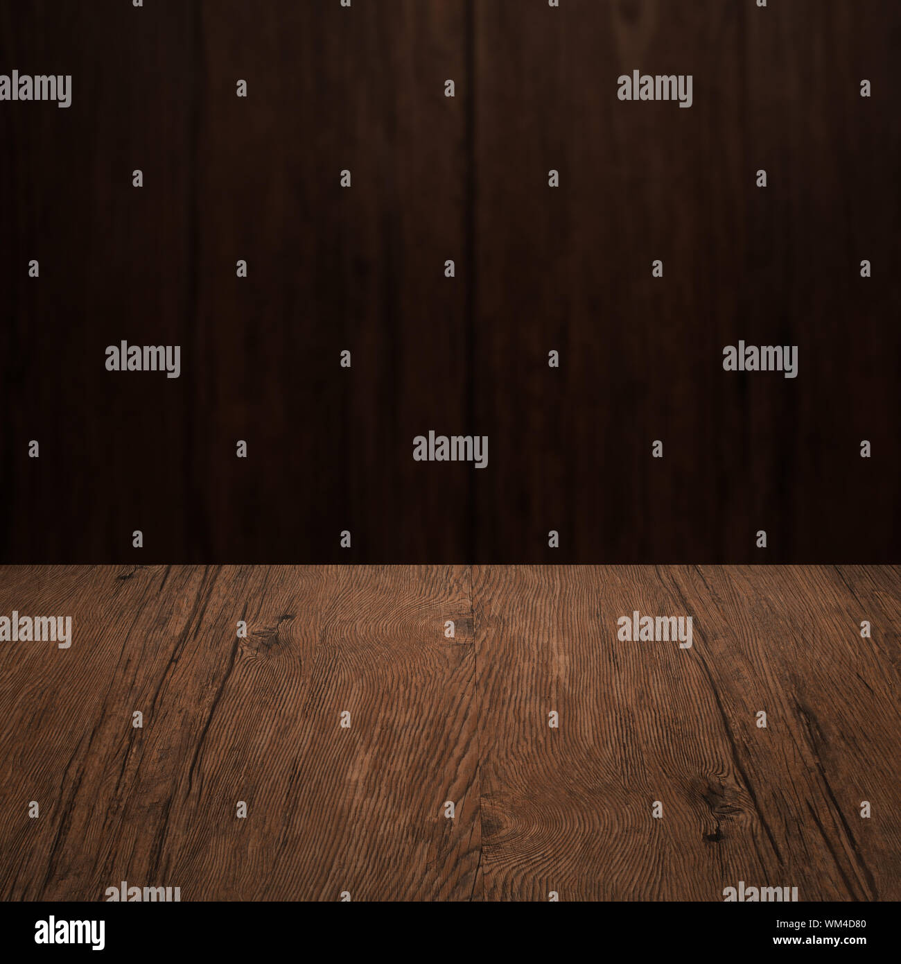 Wood background - table with wooden wall Stock Photo - Alamy