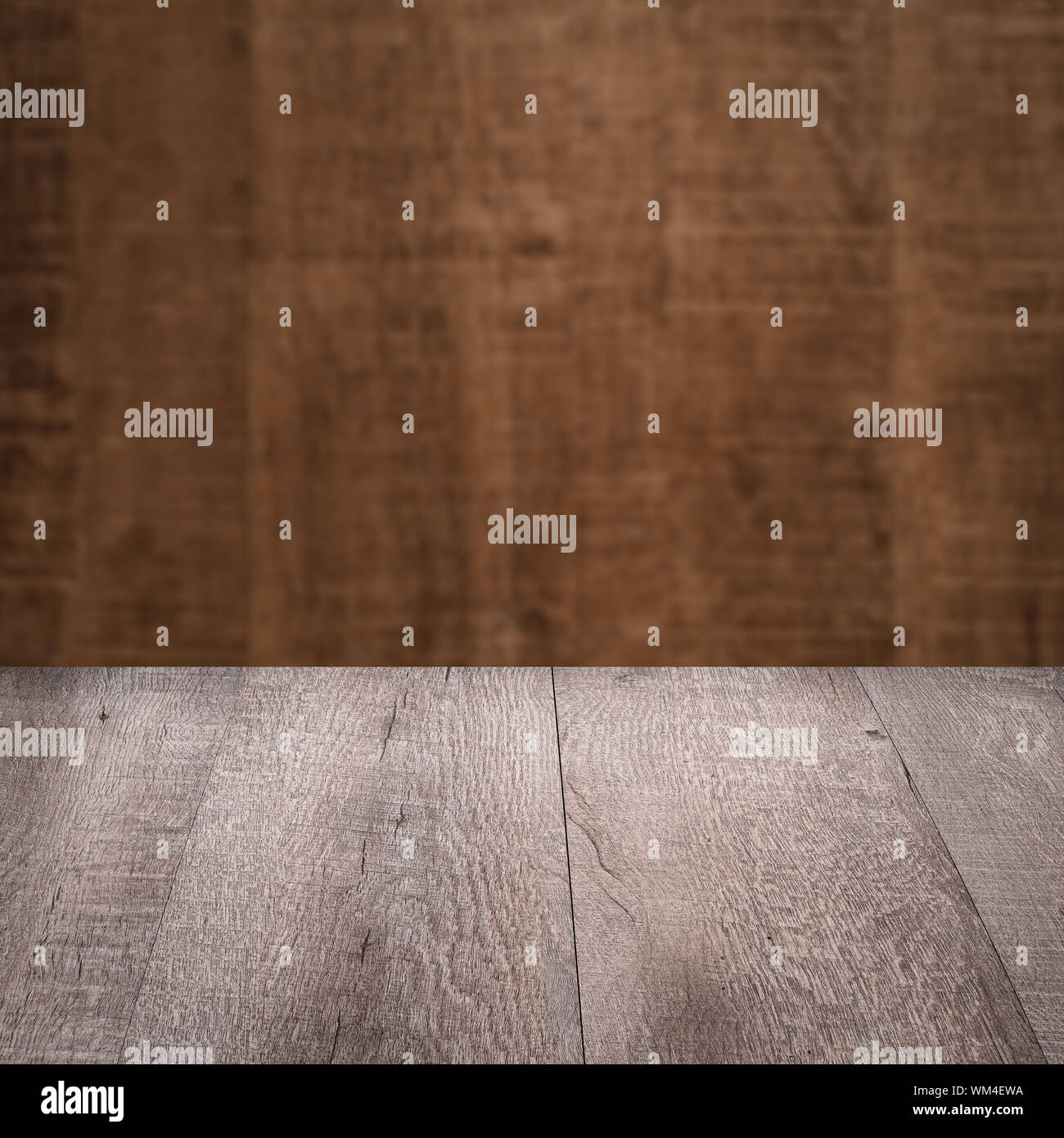 Wood background - table with wooden wall Stock Photo - Alamy