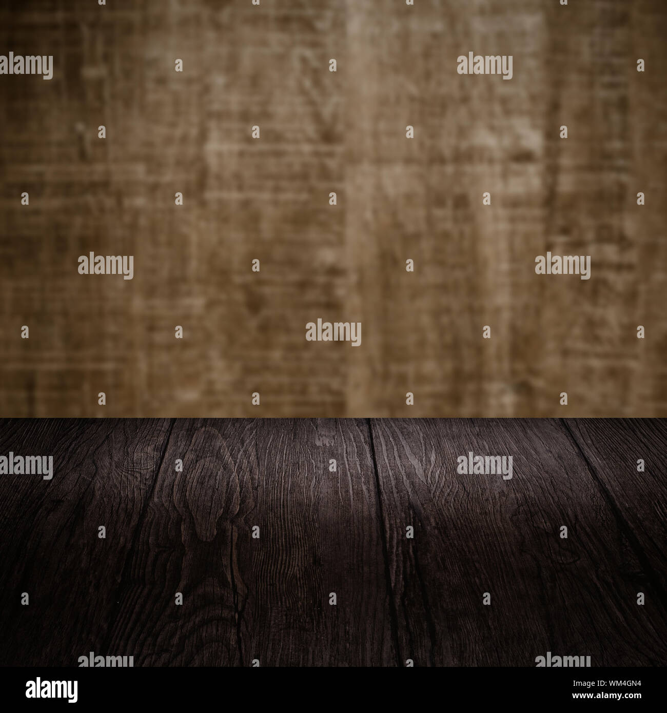 Wood background - table with wooden wall Stock Photo - Alamy