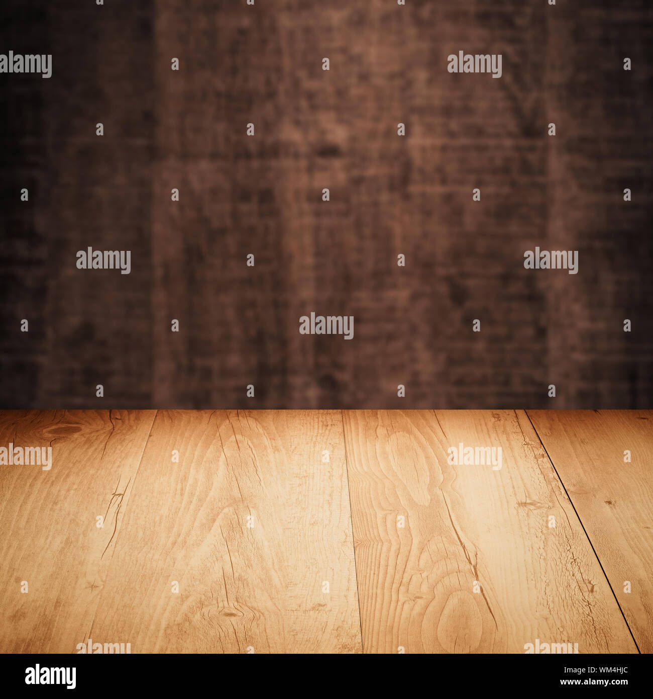 Wood background - table with wooden wall Stock Photo - Alamy