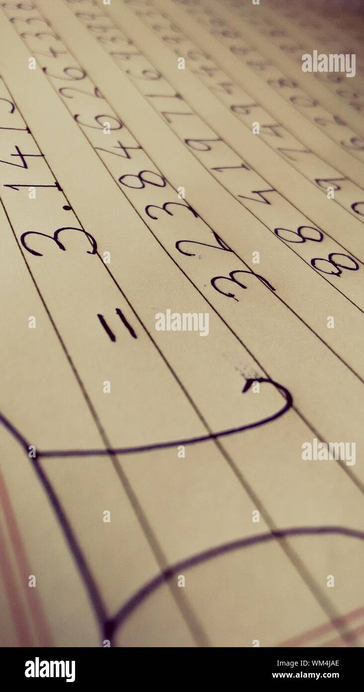 Some numbers written hi-res stock photography and images - Alamy