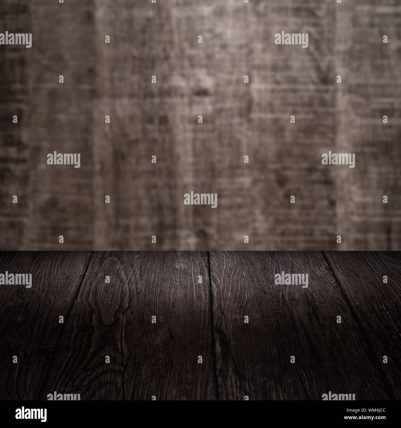 Wood background - table with wooden wall Stock Photo - Alamy