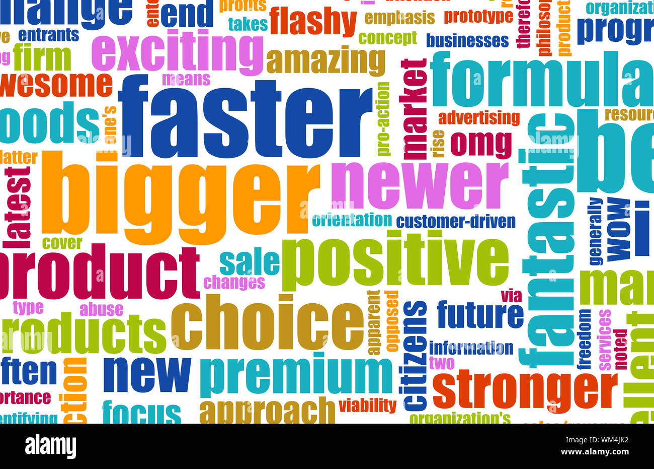 Bigger Better and Faster Product as a Concept Stock Photo - Alamy
