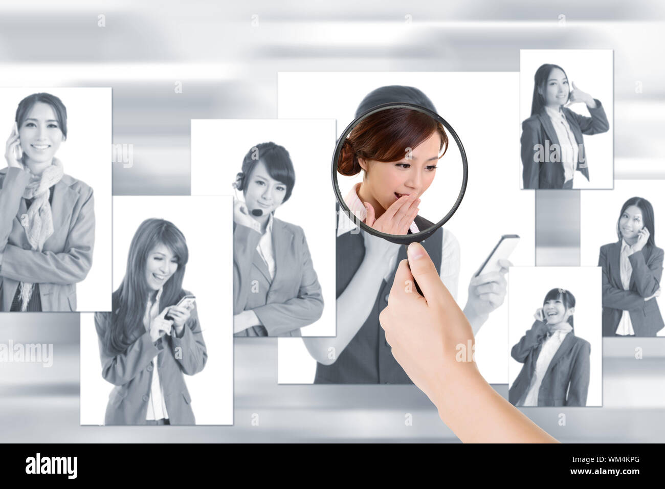 Concept of human resources, choose the right person from the people ...