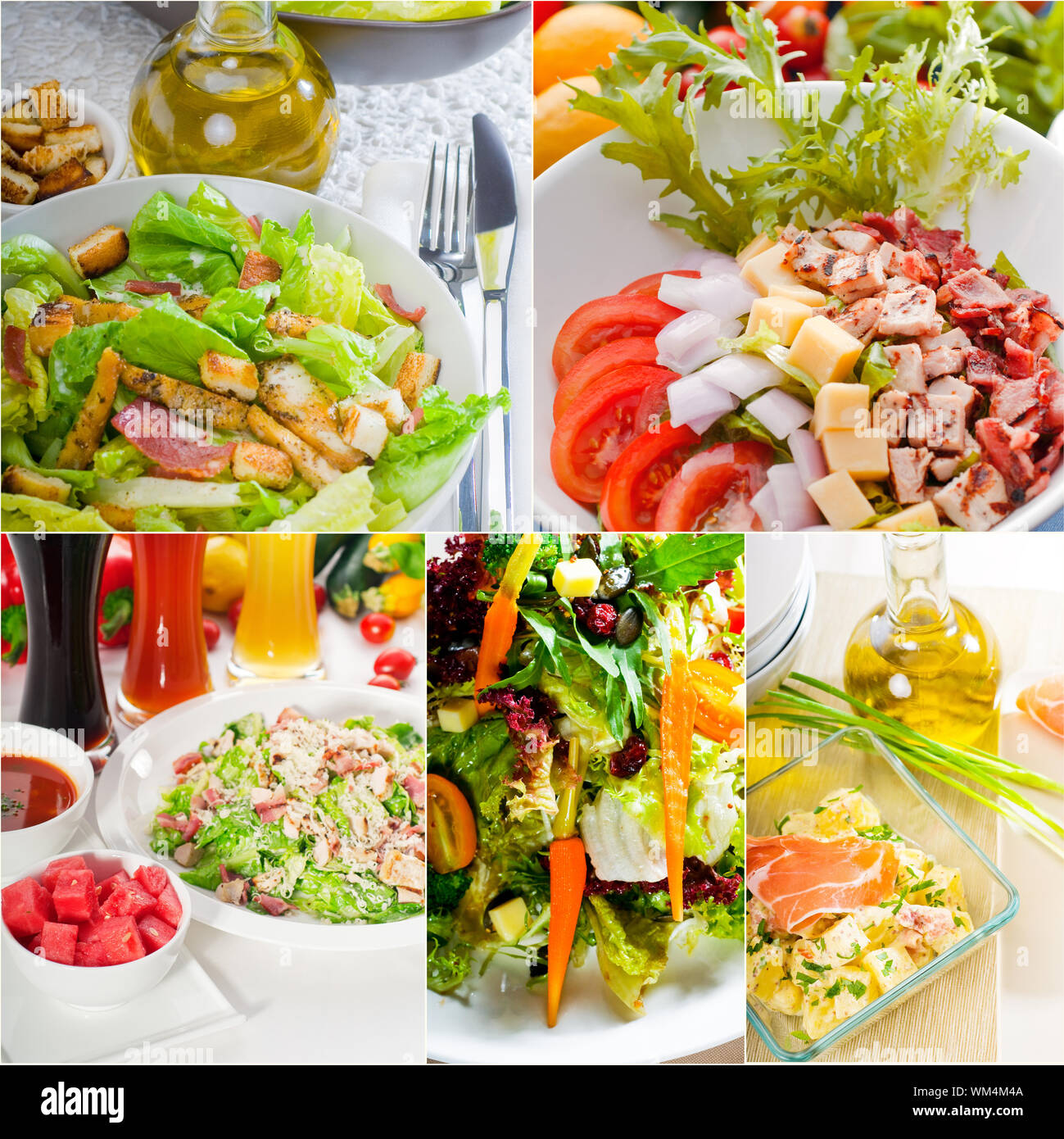salad collage composition nested on frame Stock Photo - Alamy
