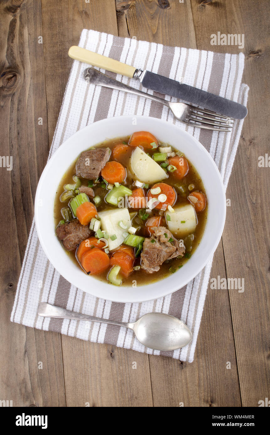 traditional irish lamb stew with carrot and potato Stock Photo - Alamy