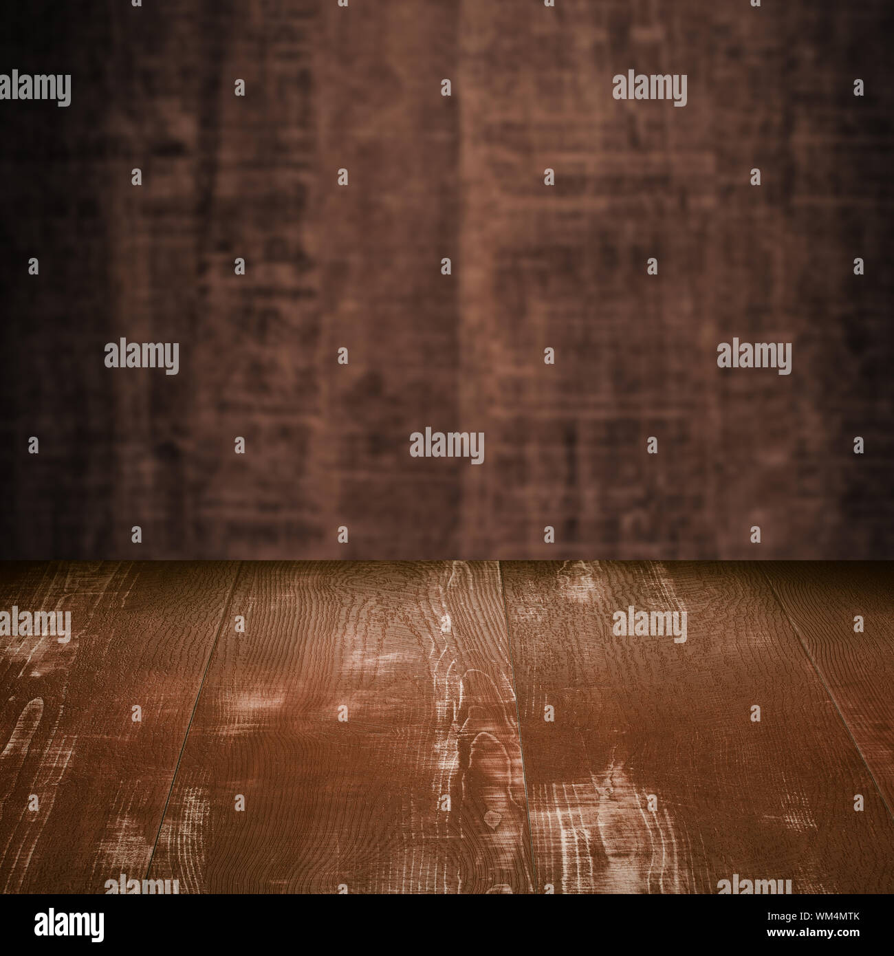 Wood background - table with wooden wall Stock Photo - Alamy