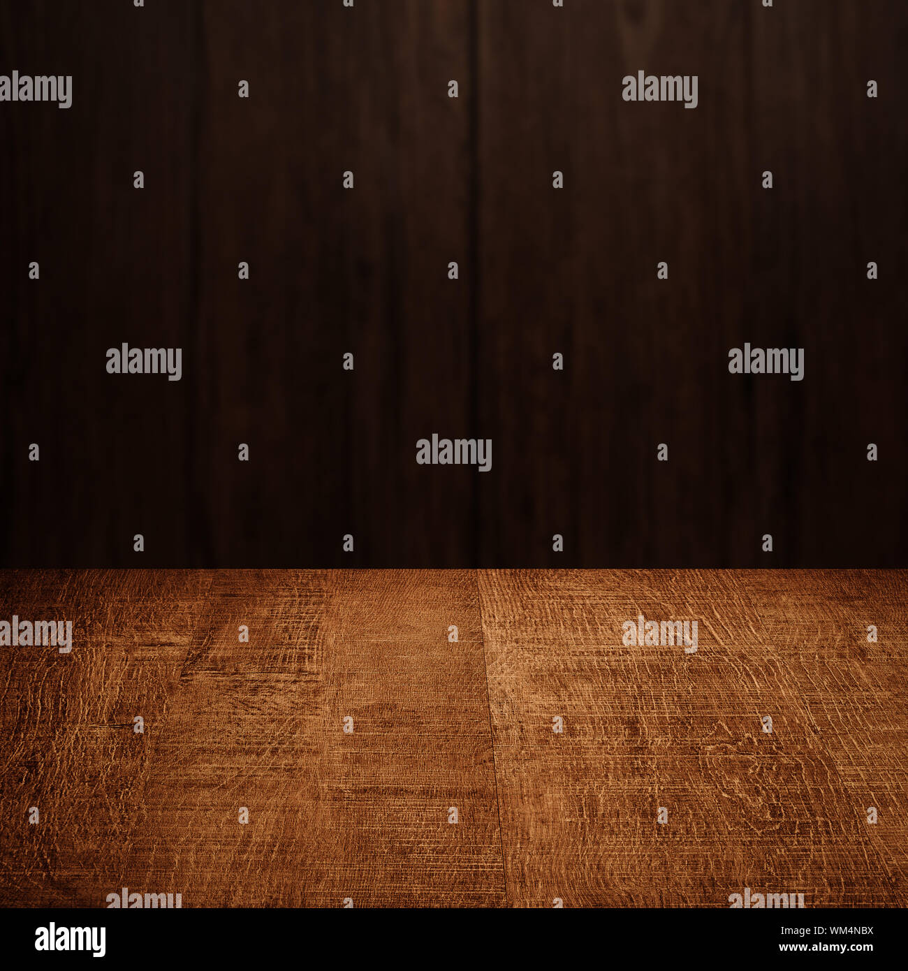 Wood background - table with wooden wall Stock Photo - Alamy