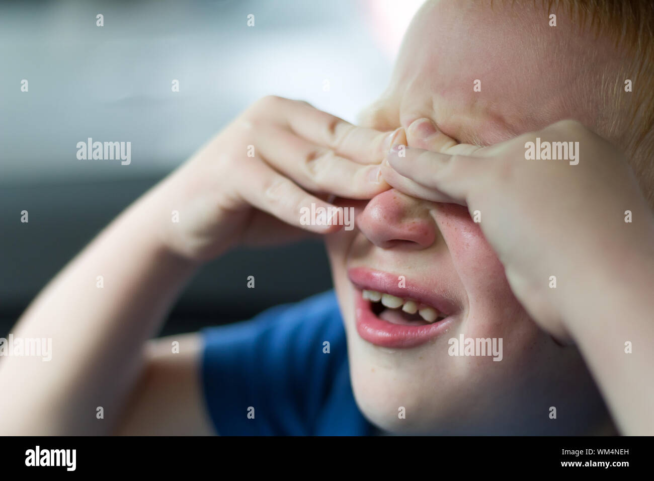 Boy crying close up hi-res stock photography and images - Alamy