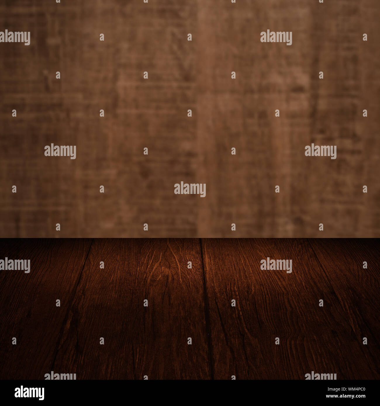 Wood background - table with wooden wall Stock Photo - Alamy