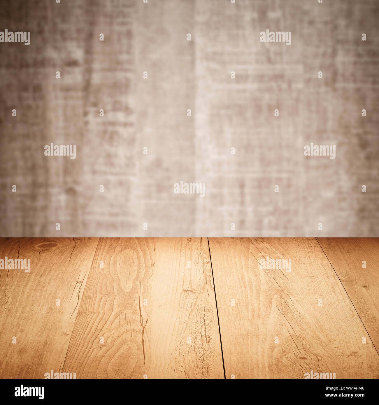 Wood background - table with wooden wall Stock Photo - Alamy