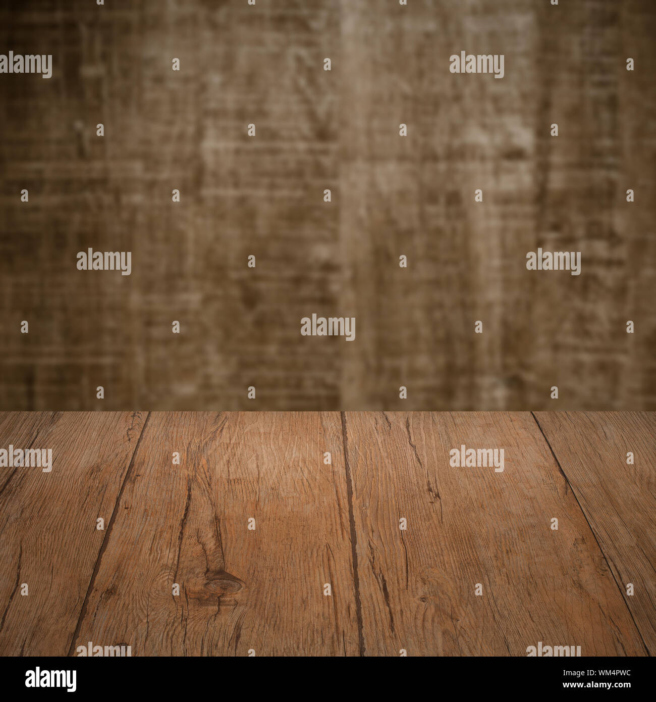 Wood background - table with wooden wall Stock Photo - Alamy