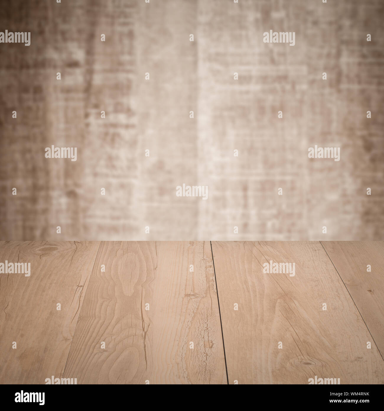 Wood background - table with wooden wall Stock Photo - Alamy