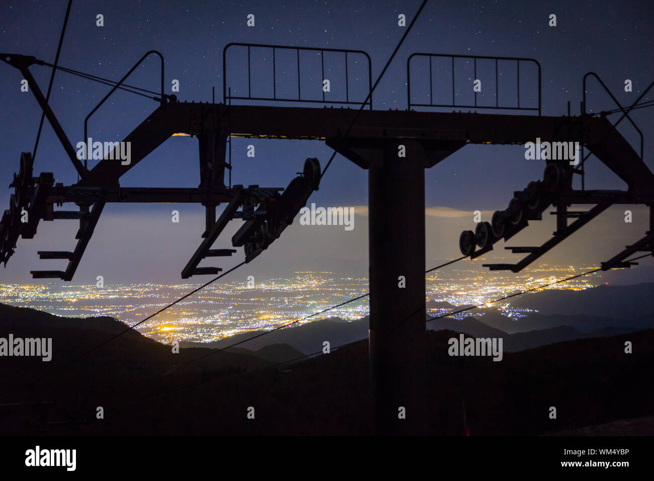 Ski lift at night hi-res stock photography and images - Alamy